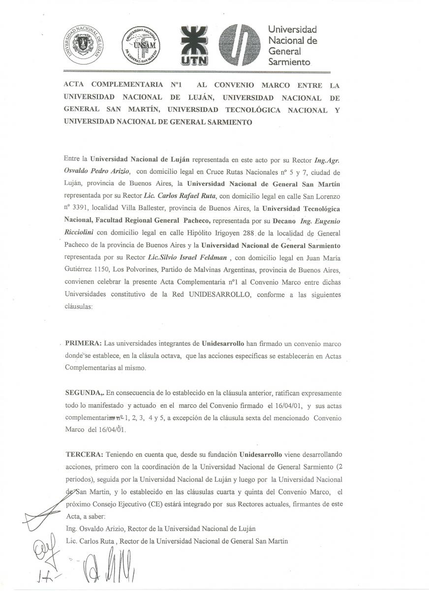 Actas Complementarias | Unidesarrollo